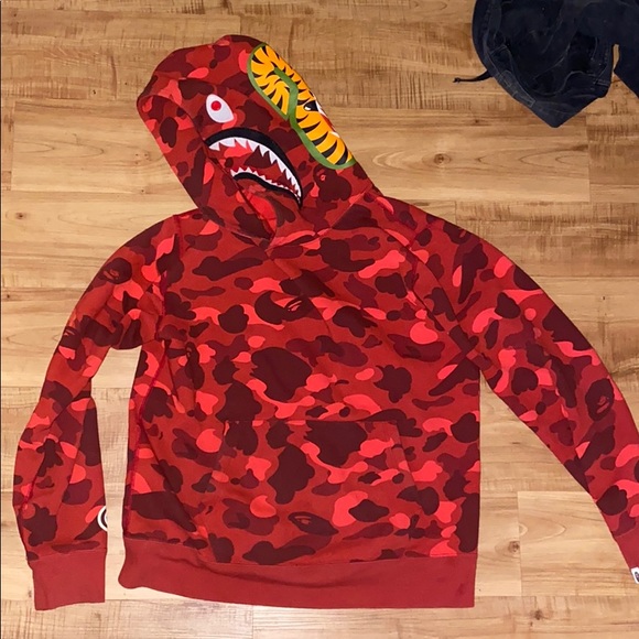 Bape | Other | Bape Red Tiger Camo Hoodie | Poshmark